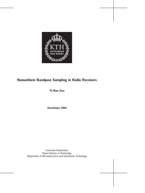 Nonuniform Bandpass Sampling In Radio Receivers Pdf Sampling