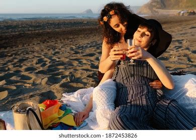 90 Thousand Sexy Nude Beach Lesbian Couple Royalty Free Images Stock