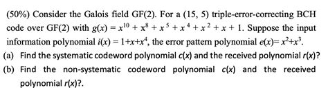 50 ﻿consider The Galois Field Gf 2 ﻿for