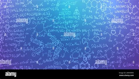 Scientific Formulas With Molecules Handwritten Formulas Background Letters And Numbers Stock