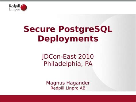 secure postgresql deployment ppt