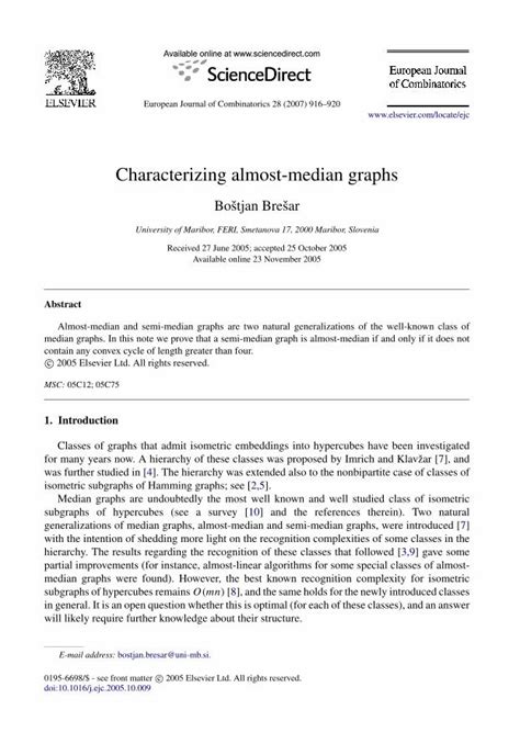 pdf characterizing almost median graphs dokumen tips