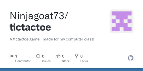 GitHub Ninjagoat Tictactoe A Tictactoe Game I Made For My Computer Class