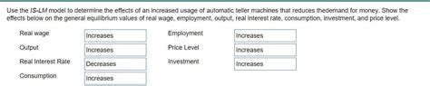 Solved Use The IS LM Model To Determine The Effects Of An Chegg Com