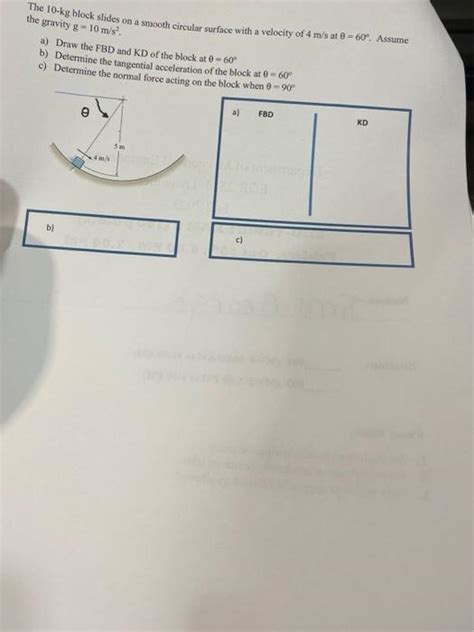 solved the 10−kg block slides on a smooth circular surface