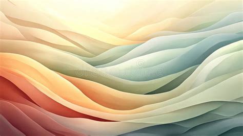 Abstract Waves In Soft Pastel Colors Create A Serene And Calming Visual Experience Stock