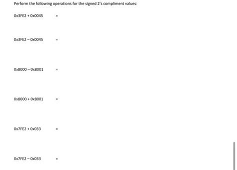 Solved Perform The Following Operations For The Signed S Chegg