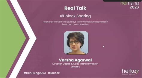 Varsha Agarwal🌐 On Linkedin Speaker Unlocksharing Herrising2023