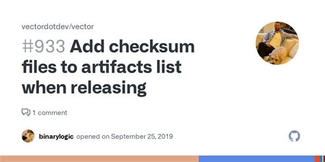 Add Checksum Files To Artifacts List When Releasing · Issue 933