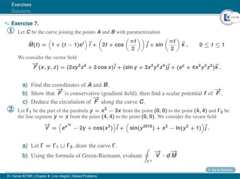 solved exercises line integral pdf