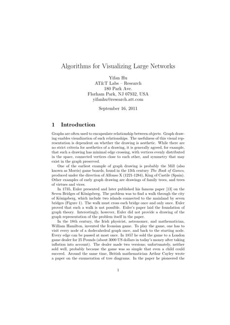 Pdf Algorithms For Visualizing Large Networks
