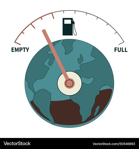 Fossil Fuel Natural Resource Depletion Earth Vector Image