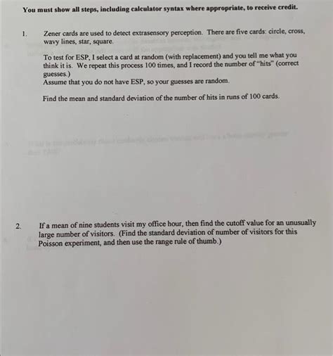 Solved You Must Show All Steps Including Calculator Syntax