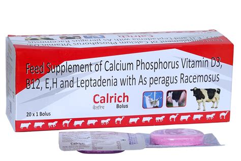 Calrich Bolus Feed Supplement For Cows And Buffaloes 20 Bolus With