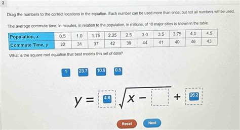 solved 2 drag the numbers to the correct locations in the equation