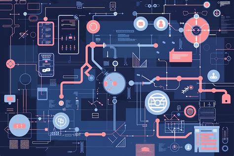 Digital Workflow Map With Automated Processes Clean Design Premium Ai