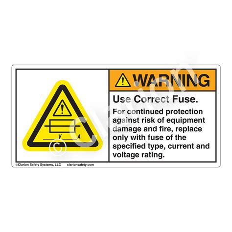 Warning Use Correct Fuse H6130 B81wh Label