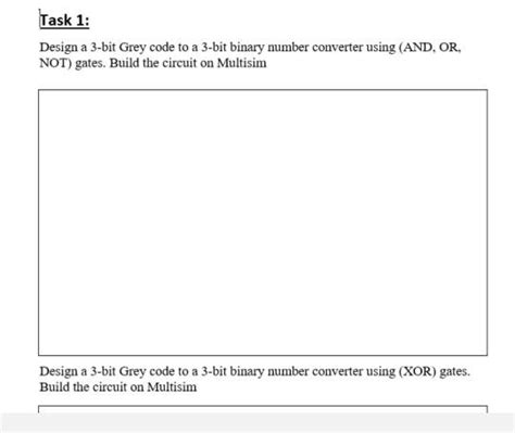 solved task 1 design a 3 bit grey code to a 3 bit binary
