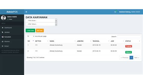 Contoh Aplikasi Absensi Karyawan Dengan Php Goodprogram Images