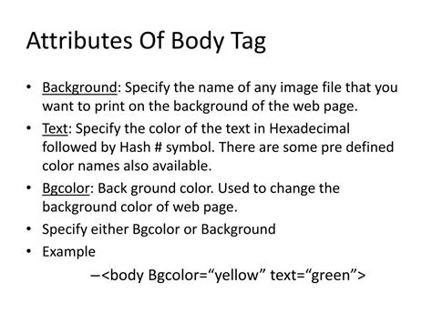 ppt basic tags of html powerpoint presentation free download id