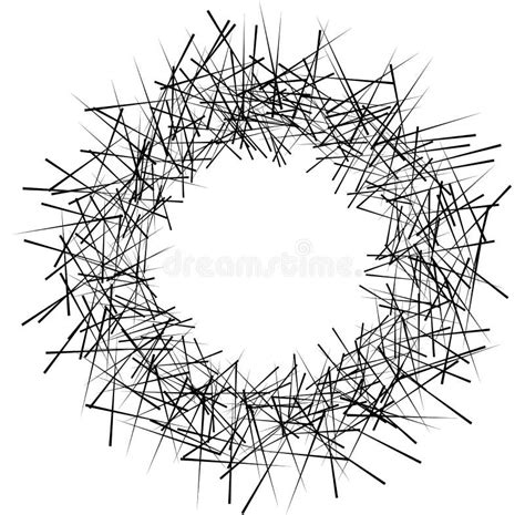 Random Lines Chaotic Lines Abstract Element Monochrome Artistic Illustration Stock Vector