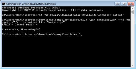 Javascript Closure Compiler Error Cannot Read Stack Overflow