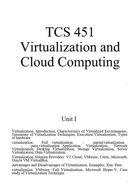 Unit I Pdf Cloud Computing Virtual Machine