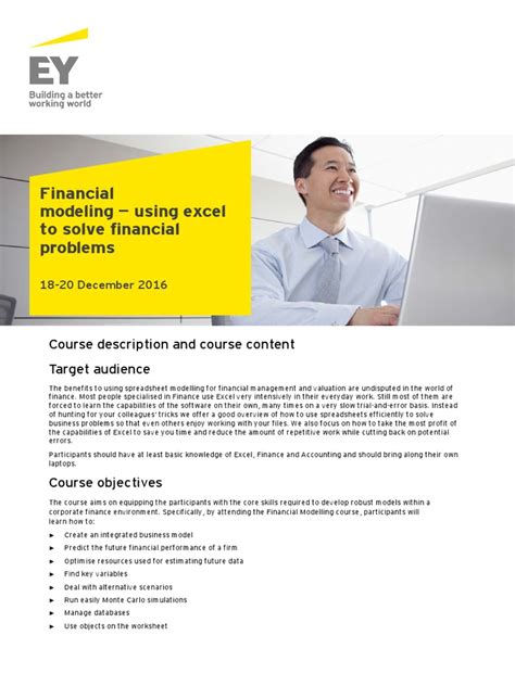 financial modeling using excel to solve financial problems pdf
