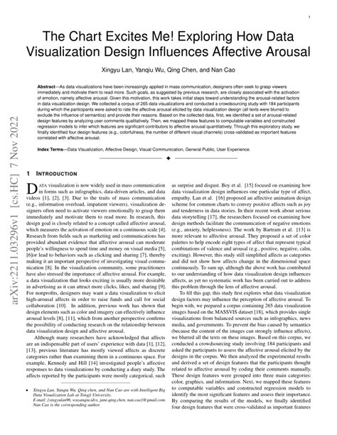 Pdf The Chart Excites Me Exploring How Data Visualization Design Influences Affective Arousal