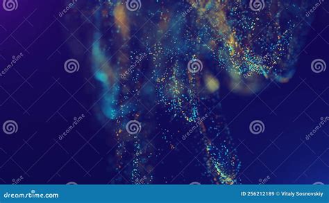 3d Rendering Of A Multicolored Vibrant Abstract Cloud Of Particles In Space Stock Illustration