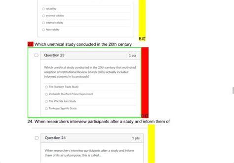 internal validify face validity B对 Which Chegg com