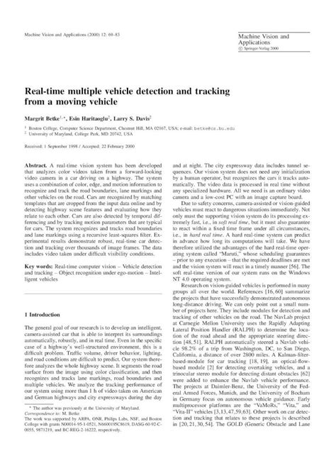 Pdf Real Time Multiple Vehicle Detection And Tracking Dokumentips