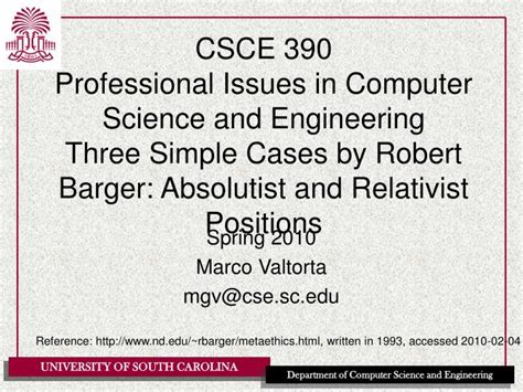 Ppt Csce 390 Professional Issues In Computer Science And Engineering Three Simple Cases By
