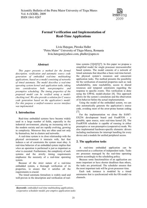 Pdf Formal Verification And Implementation Of Real Time Applications