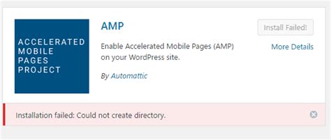 Installation Failed Could Not Create Directory In Wordpress Admfactory