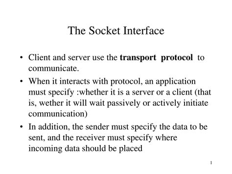 Ppt The Socket Interface Powerpoint Presentation Free Download Id 982826