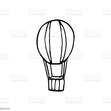 낙서 여름 세트에 공기 풍선의 단일 요소 인사말 카드 포스터 스티커 및 계절 디자인에 대한 손으로 그린 벡터 일러스트레이션 관광에 대한 스톡 벡터 아트 및 기타 이미지
