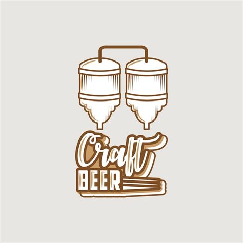 크래프트 맥주 로고 디자인 템플릿 터 일러스트레이션 프리미엄 Ai 생성 벡터