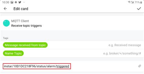 verwendung von mqtt um homey zu informieren dass ein alarm ausgelöst