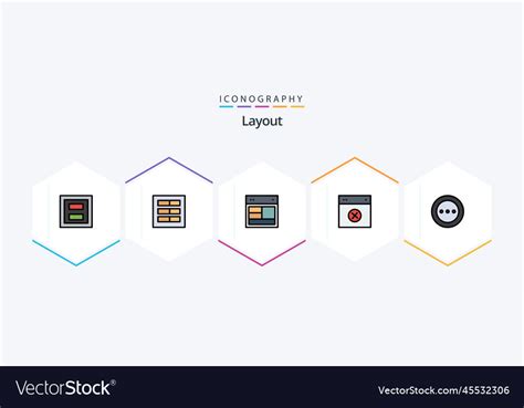 layout 25 filledline icon pack including vector image