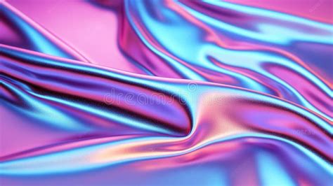 Holographic Fabric Pink Revealing Iridescent Undulating Blue Gradient With Sleek Futuristic