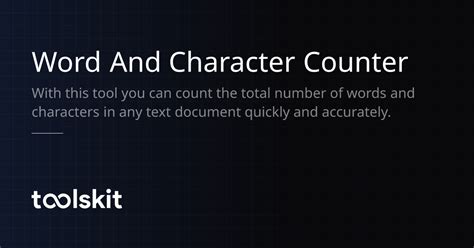 Word And Character Counter Toolskit