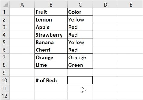 COUNTIF Count Cells By One Critera Excel Practice Online