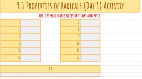 Simplifying Radicals By Miss G Geometry Tpt
