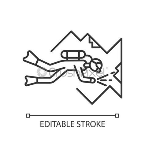 cave diving linear icon thin line illustration watersport extreme kind