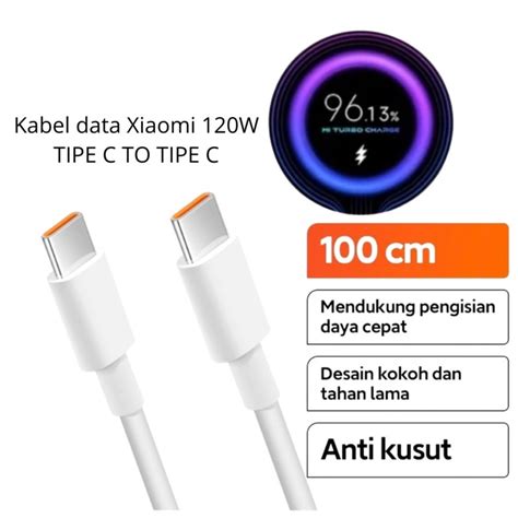 Jual MI Turbo TYPE C W For XIAOMI Fast Charger Tipe C To Tipe C Turbo Super Fast Charging MI