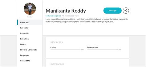 Manikanta Reddy Online Resume Craftmycv