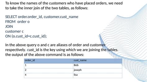 Joins In Sql Rdbms Database Management In Hive Pptx