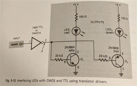 solved 5 v 6802 green led input output input 1 switch o