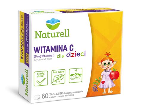 Naturell Vitamin C для детей 50 мг ароматизатор бузины и яблока 60 ...